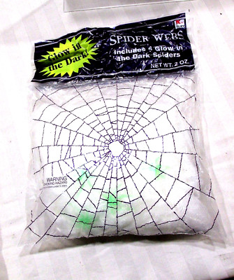 Paper Magic Halloween Decor Spider Webs glow in the dark spiders | eBay