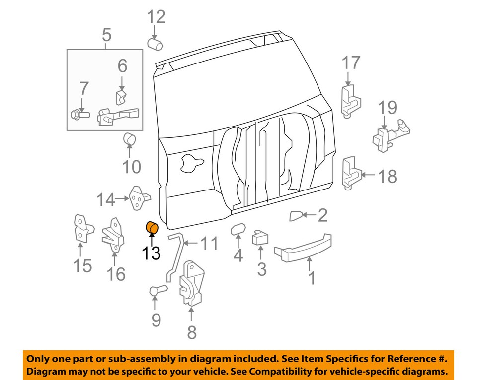 GENUINE Back Door Cushion 67293-60030 for 2007-2014 FJ Cruiser 2006 ...