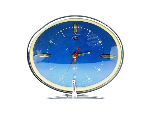 Vintage Diamond Shanghai China Alarm Clock ⏰ Mechanical Wind-Up Oval ...