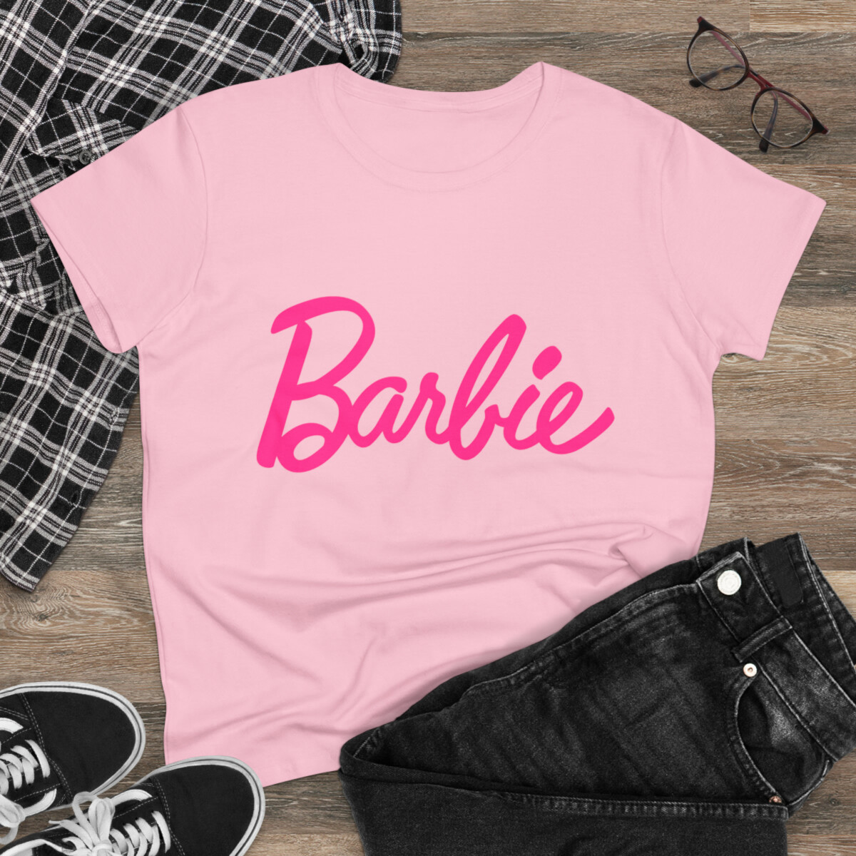 Barbie Pink T-shirt Logo Women's Cotton Tee Cute Fashion Top Doll ...