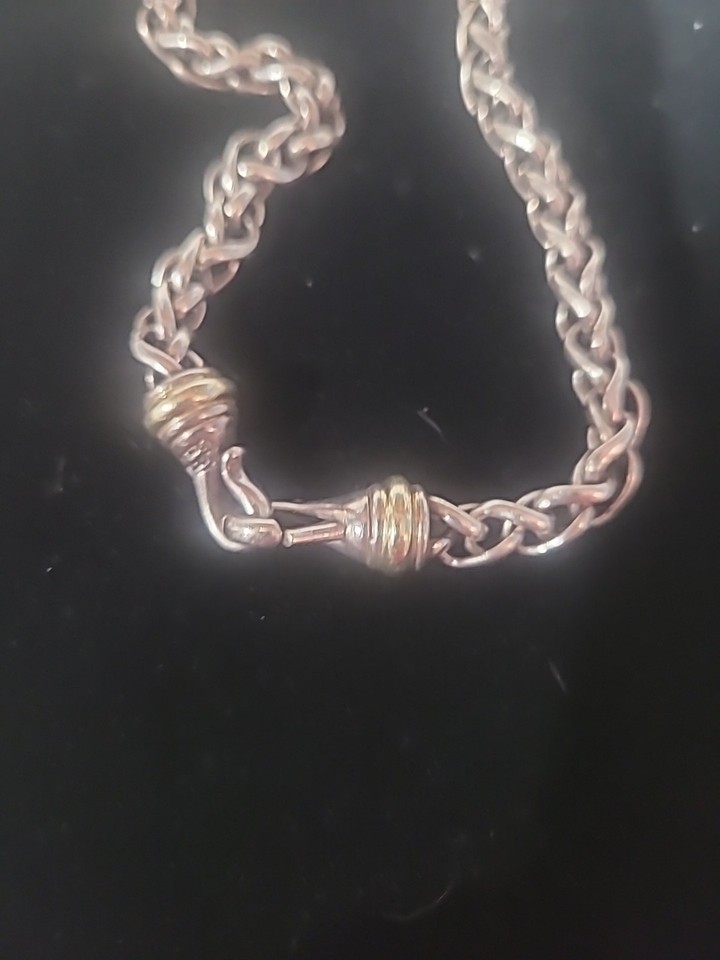 David Yurman 925 Silver & 14K Gold Wheat 6mm Wide Necklace 17.5" | eBay ...