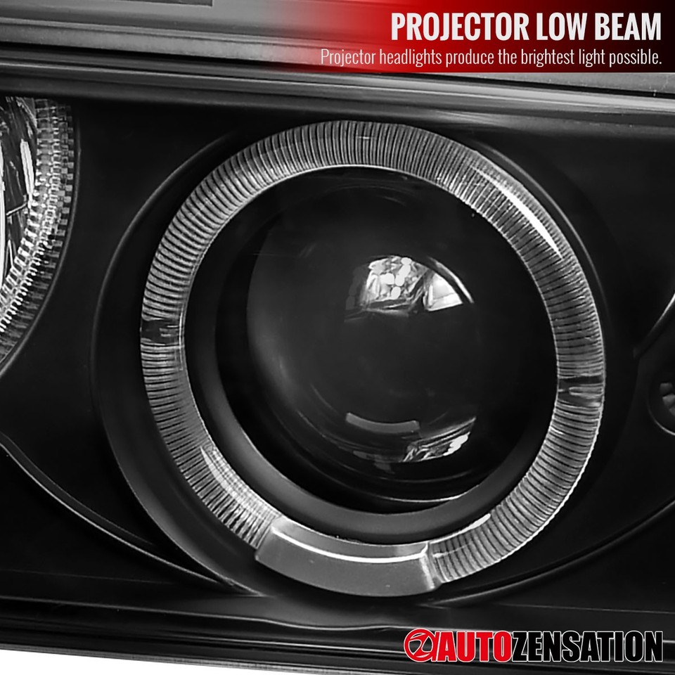 Fit 1998-2004 Chevy S10 Blazer Black LED Halo Projector Headlights ...