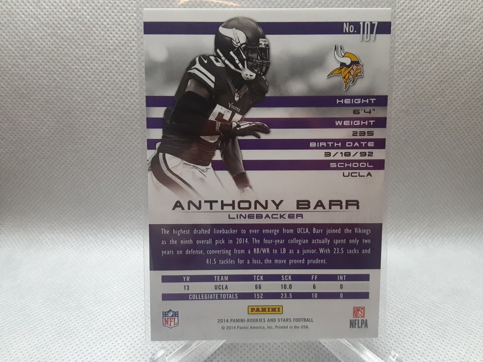 🏈2014 Panini Rookies & Stars Longevity Ruby Anthony Barr RC #107 | eBay