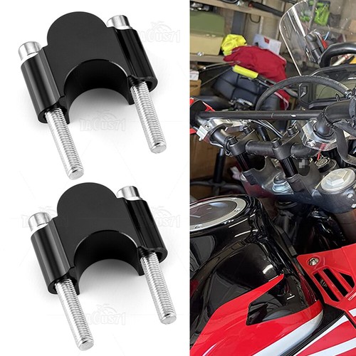 Billet Aluminum Black 1 1/8" Handlebar Bar Clamp Risers For Yamaha ...