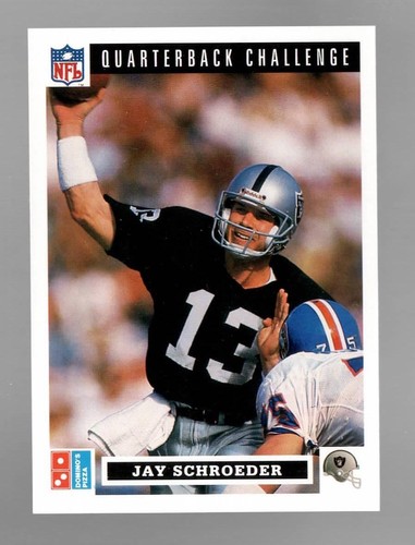 1991 Upper Deck Domino's Quarterbacks Jay Schroeder Los Angeles Raiders ...