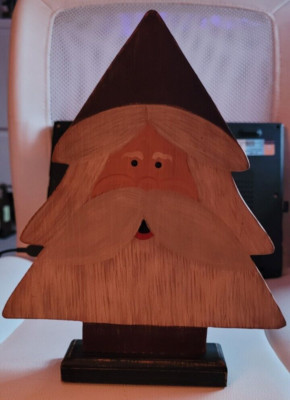 Primitive Wood Santa Tabletop 10 Inches Tall BEP 2002Hand Painted ...