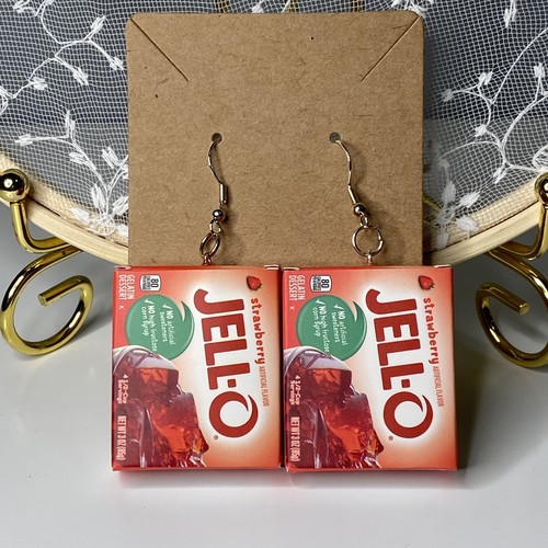 HANDCRAFTED Jello Box Earrings Mini Brands Novelty Kitschy Funny | eBay