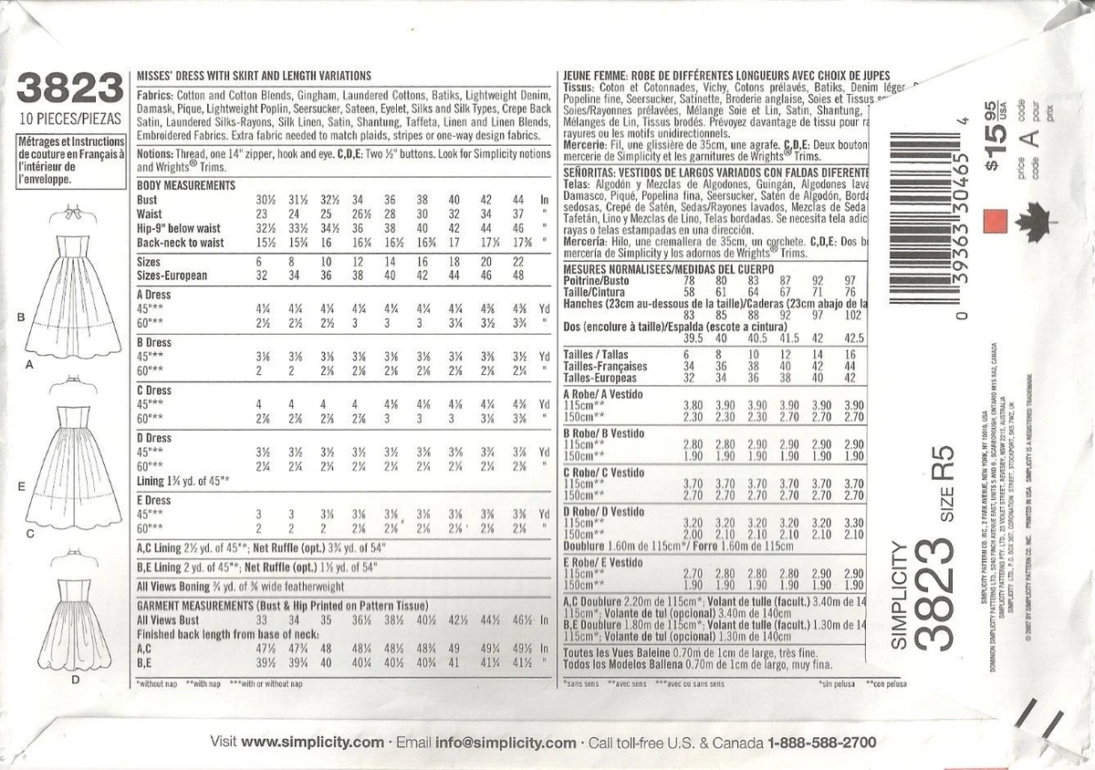 Simplicity 3823 Pattern