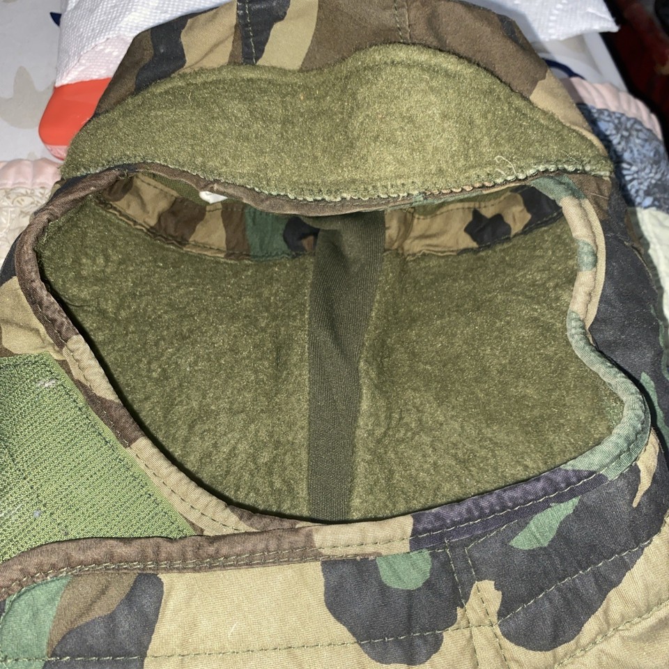 US Military Issue Woodland Camo Insulating Cold Weather Helmet Liner ...
