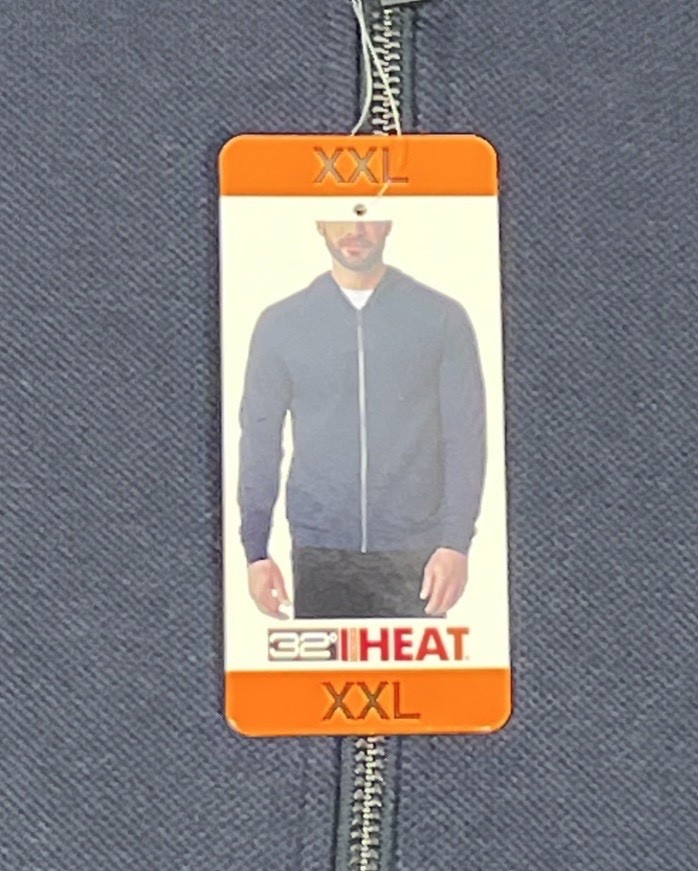 32 Degrees Heat Full Zip Hoodie Jacket, Zip Pockets, Blue,KNIT Men's ...