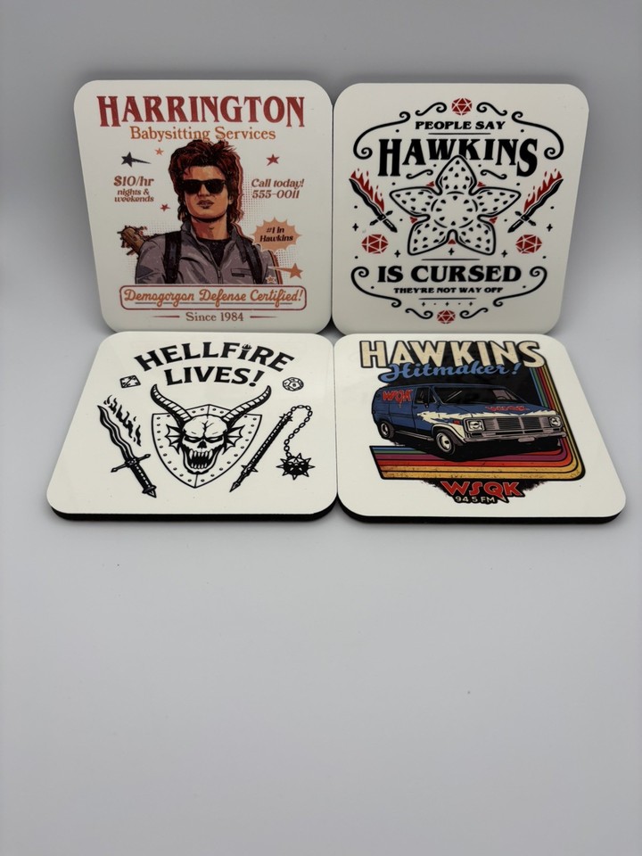 Stranger Things Inspired Coaster Set Retro Tv Show Birthday Gift ...