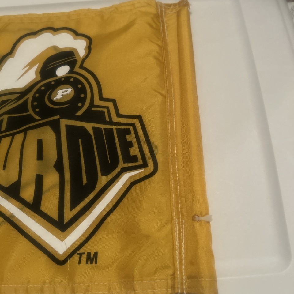 Purdue Boilermakers Car Flag Gold Fast Train Logo Double Sided Nylon ...