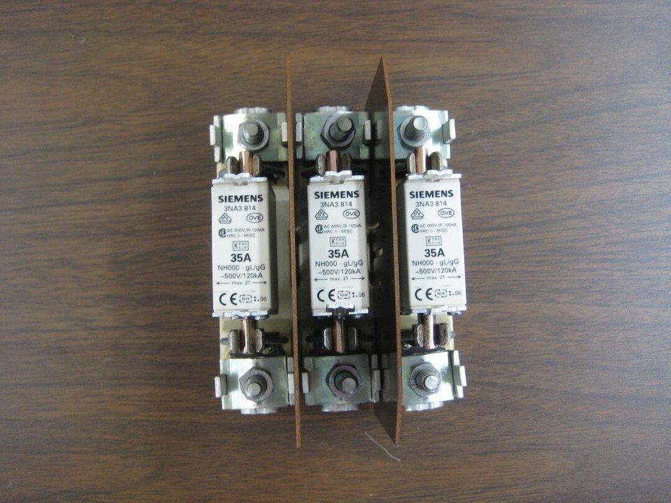 SIEMENS FUSE BLOCK W/30 AMP FUSES 3NH4031/3NA3814 | eBay