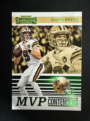Drew Brees 2019 Contenders MVP Contenders Green Parallel #MVP-DB +BONUS ...