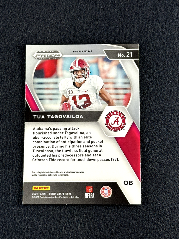 2021 Panini Prizm Draft Picks TUA TAGOVAILOA Ruby Wave Prizm #21 Miami ...