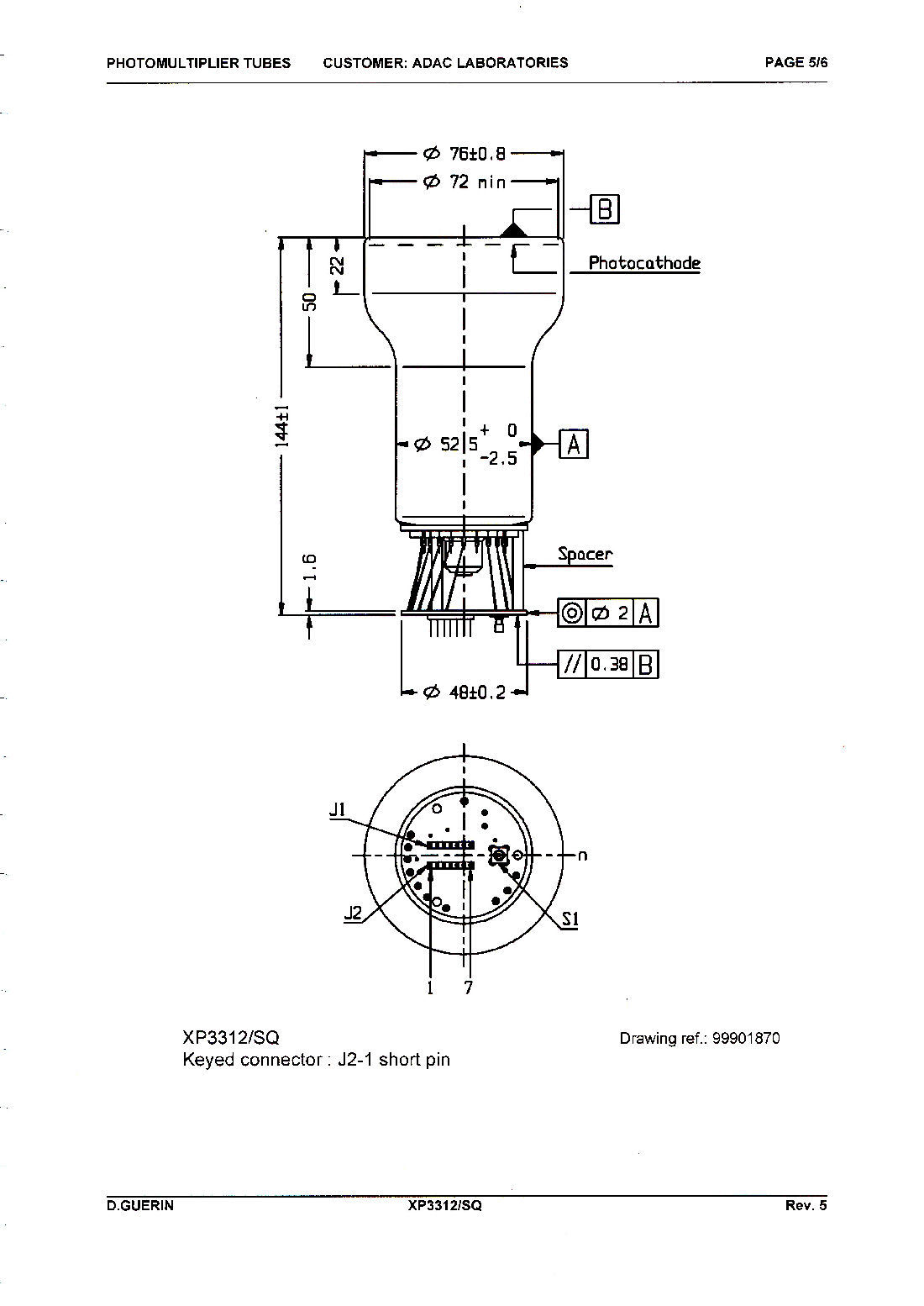 Philips Photonics Photomultiplier Type PMT XP3312/SQ | eBay