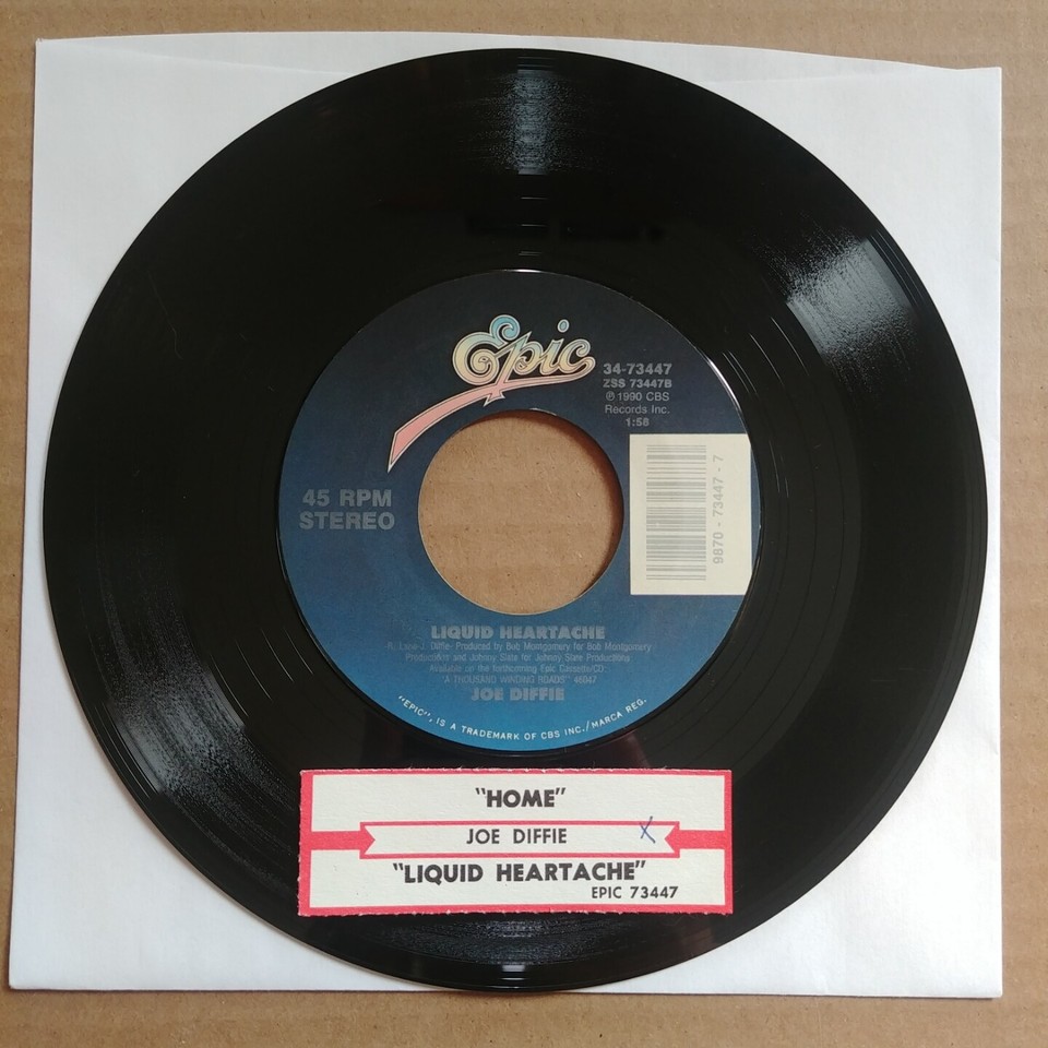 JOE DIFFIE Home/Liquid Heartache 45 7" COUNTRY Epic Record Vinyl ...