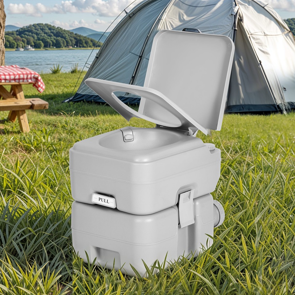 6 Gallon RV Portable Toilet 23L Camping Travel Commode Potty Outdoor ...