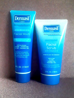 2pk Dermasil Facial Wash Acne Prone Skin & Facial Scrub w/ Vit E ...