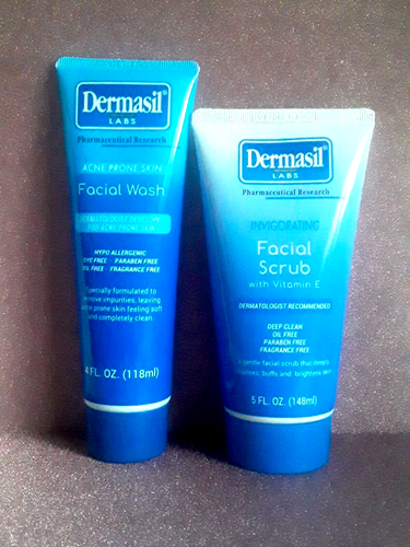 2pk Dermasil Facial Wash Acne Prone Skin & Facial Scrub w/ Vit E ...