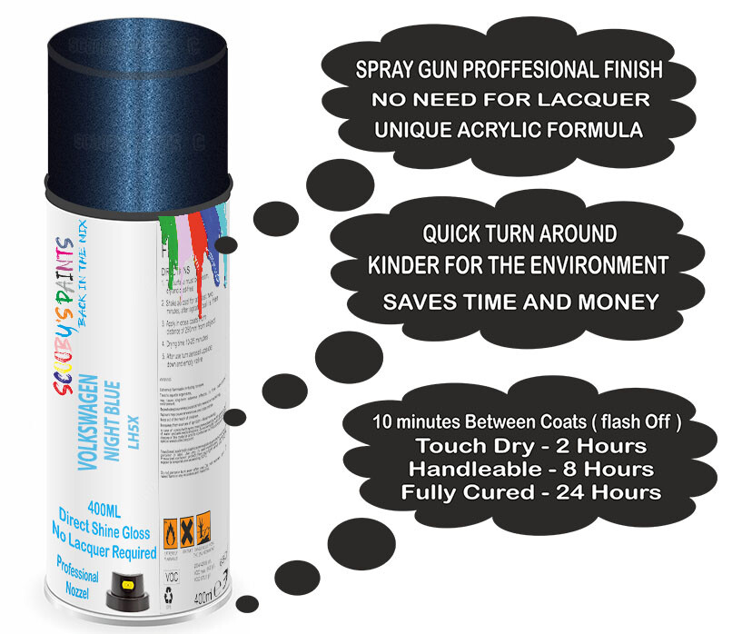 VW Tiguan Atlantis Blue LH5X/Z2 METALLIC Direct Gloss Shine Aerosol ...