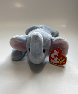 TY Beanie Baby - Peanut the Elephant - Light Blue - 1995 - Rare Style ...