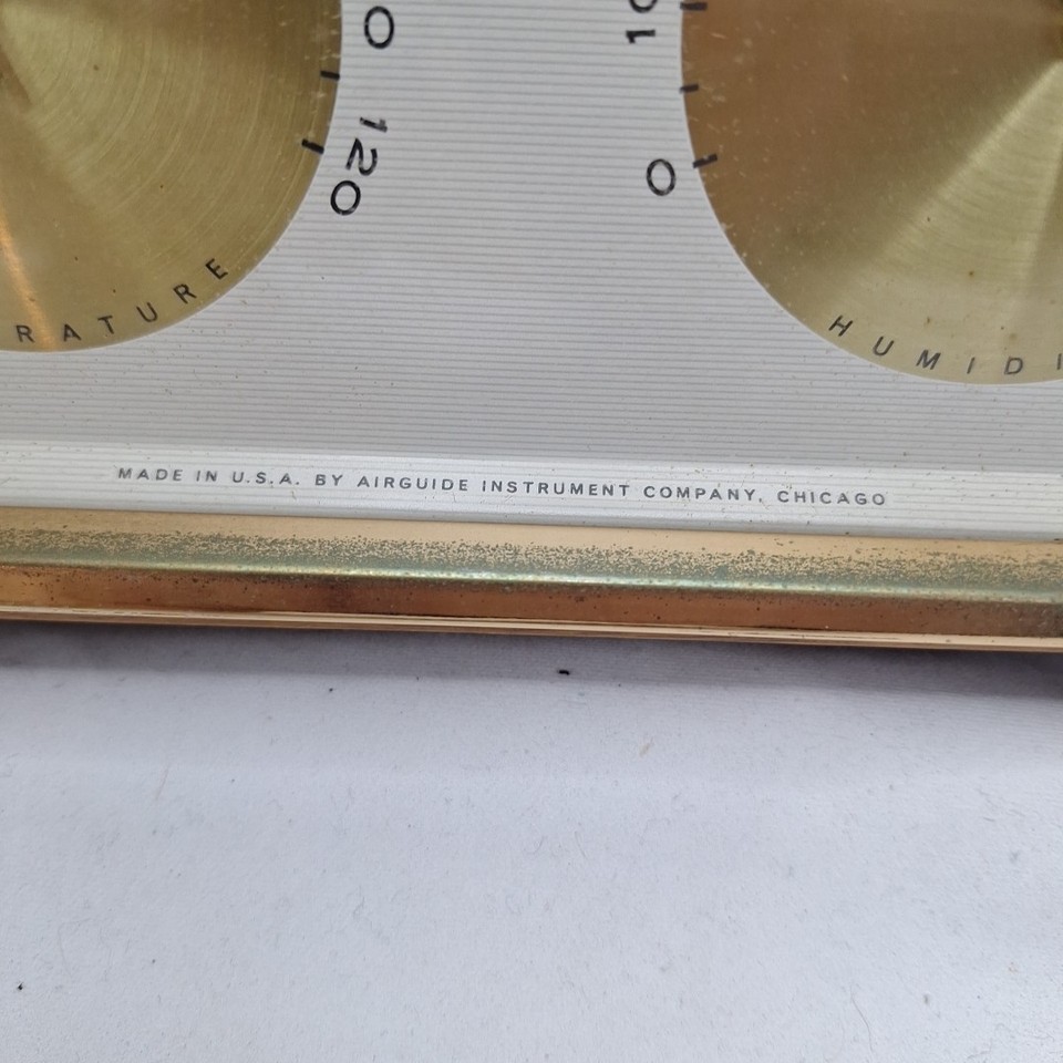 Vintage Airguide Weather Station Barometer Thermometer Humidity Wood ...