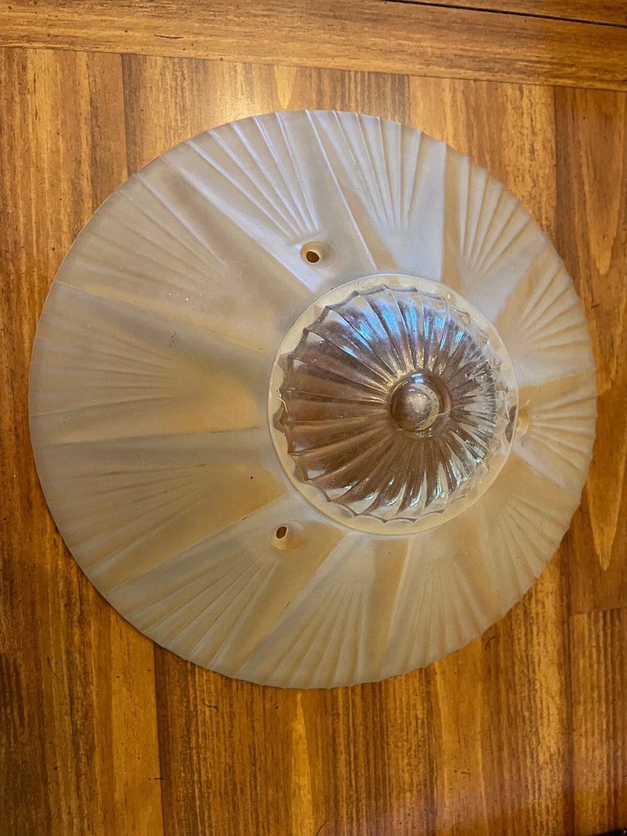 Ceiling Light Cover With Glass Center Hole Mirage Glass Semi Flush