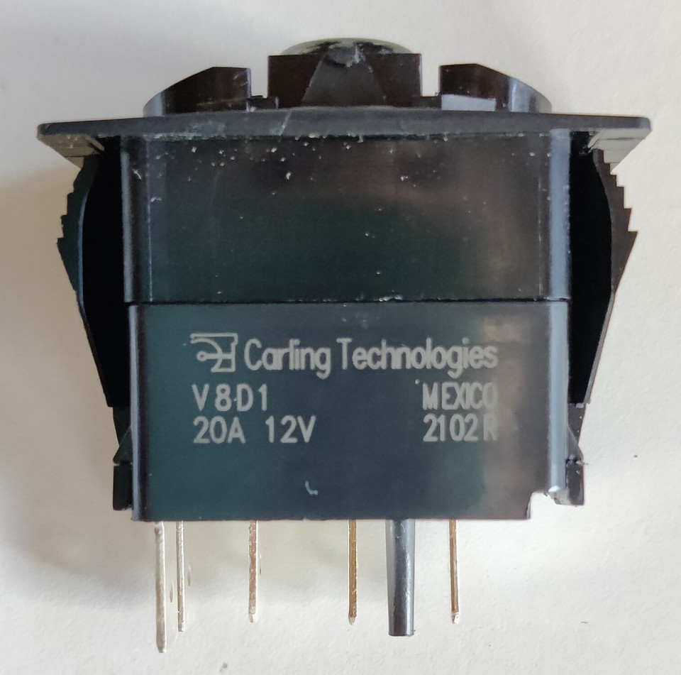 Carling V8D1 (On)/Off/(On) 20A 12V Momentary Rocker Amber LED Door ...
