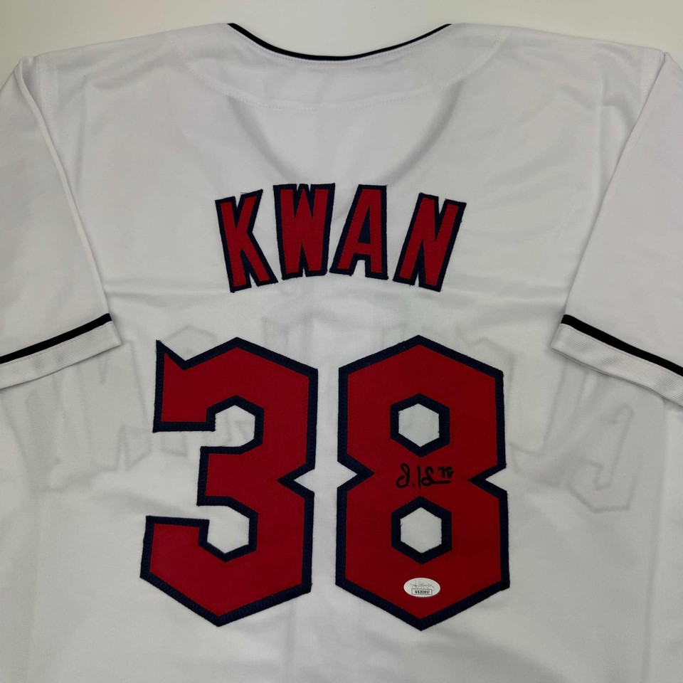 Autographed/Signed Steven Kwan Cleveland White Baseball Jersey JSA COA ...