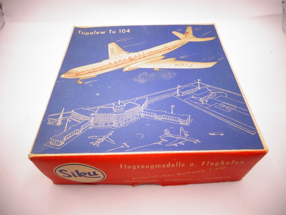 SIKU Plástico: Vacío Cartón Original Para Avión Tupolew Tu 104 Núm F7A ...