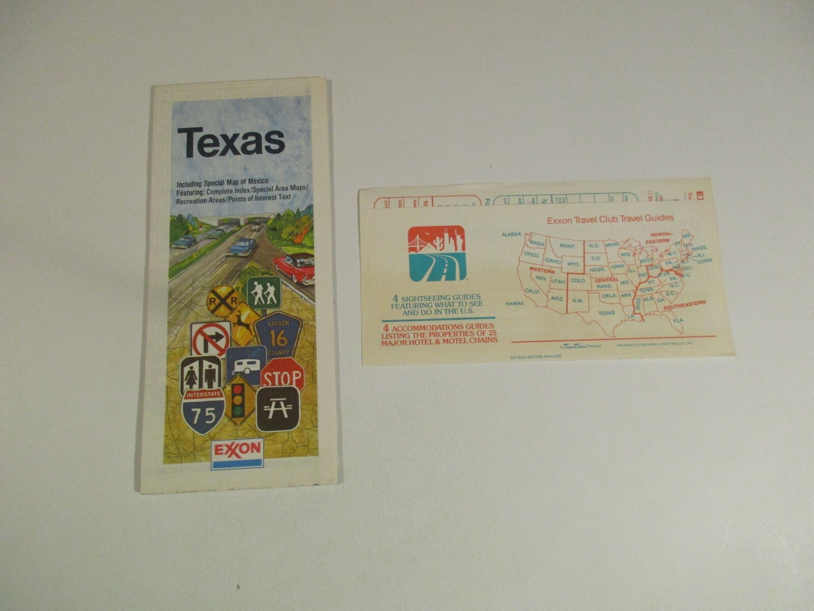 Lot of 2 Exxon Texas Travel Road Map & Route Request Mailer~Box Y3 | eBay