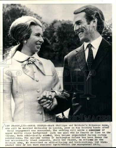 1973 Press Photo Britain's Princess Anne & fiancee Mark Phillips ...