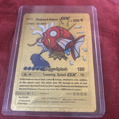 Gold plated Magikarp and Wailord GX Pokemon card, hp300, 161/181 | eBay
