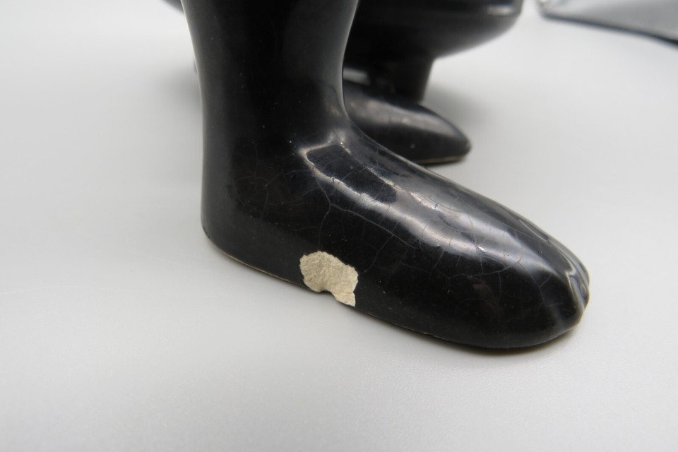 Vintage Black Glaze Canibal/Tribal figural Planter with Cauldron ...