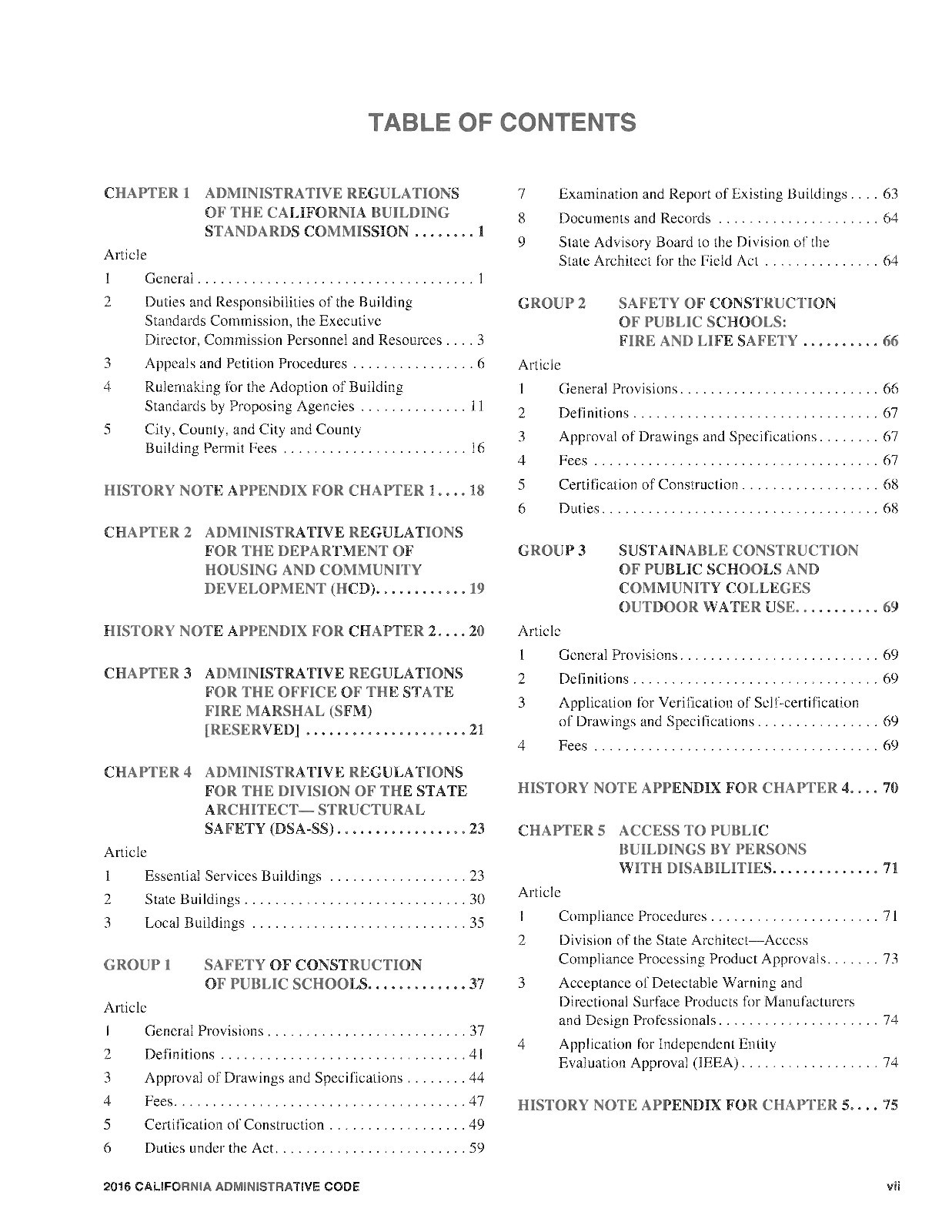 2016 California Administrative Code-Building Permits-Law-Regulations ...