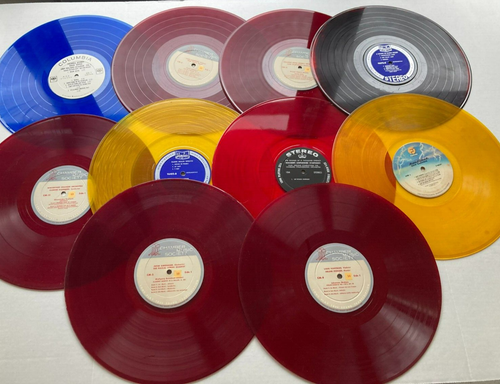 Colored Vinyl LP Lot of 10 Albums for Crafts Decorating red yellow blue ...