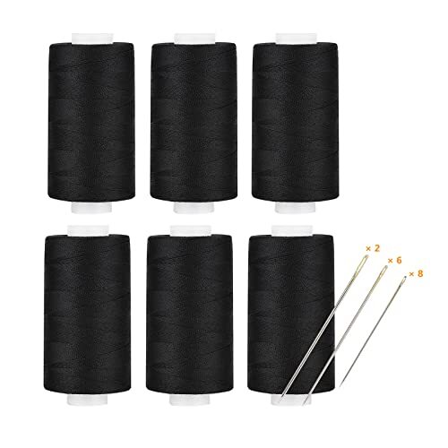 All Purpose Thread Polyester 400 Yards Each with 16 Needles for Hand 6 ...