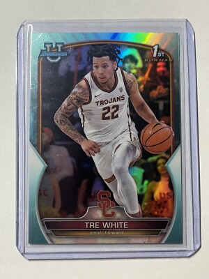 2023 Bowman Chrome University #32 Tre White USC 1st Aqua Wave /299 ...