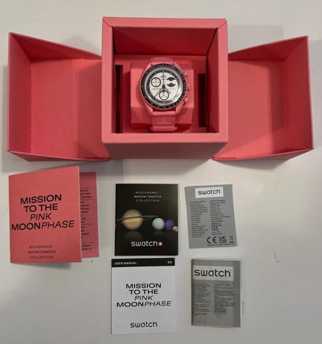 Mission to the Pink Moonphase Watch Omega x Swatch Moonswatch Watch ...