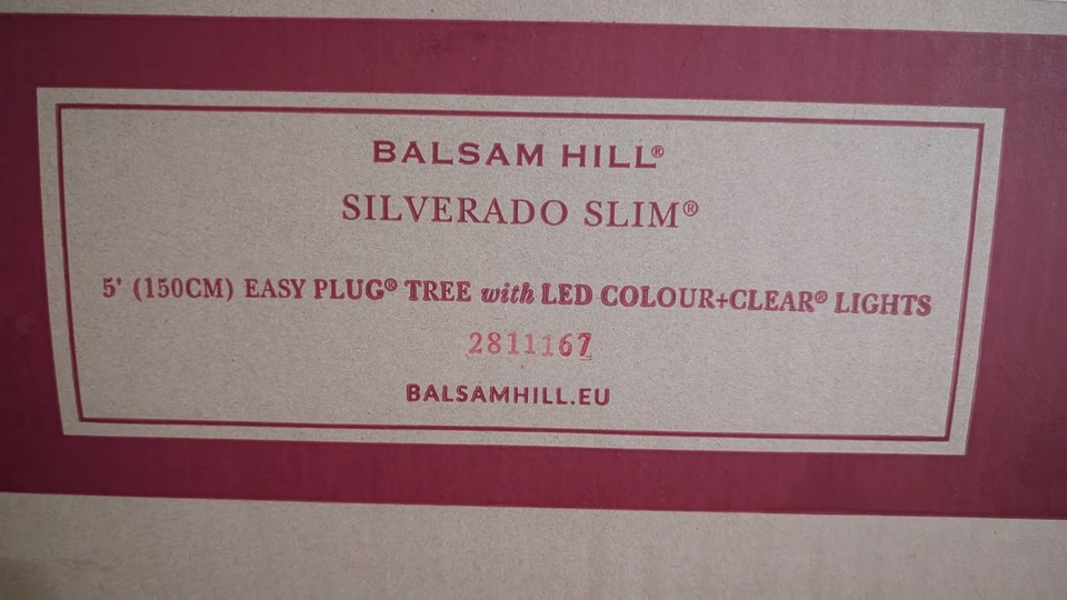 Balsam Hill Silverado Slim Tree Led Colour+Clear Lights Easy Plug 5 ...