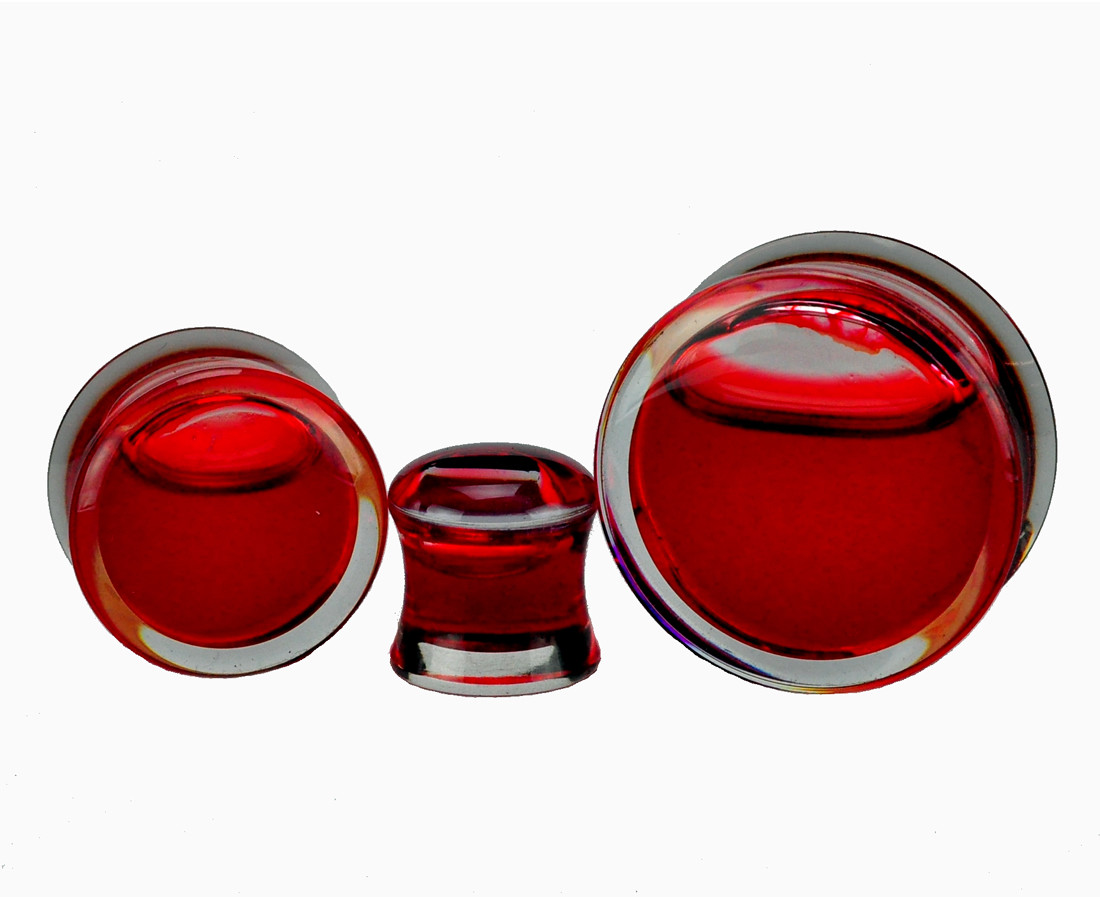 Pair of Acrylic Fake Blood Filled Plugs (PA-409) gauges 2g through 1 ...