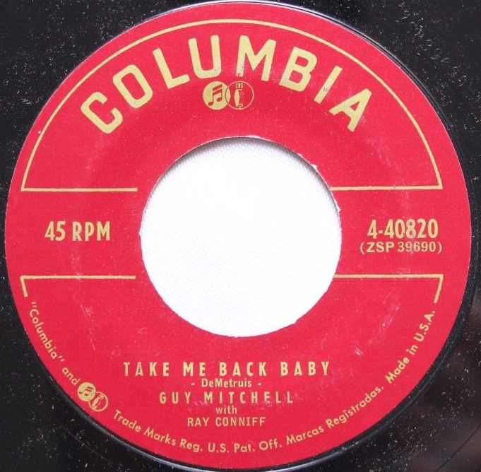 GUY MITCHELL KNEE DEEP IN THE BLUES / TAKE ME BACK BABY 45 7" RECORD (4 ...