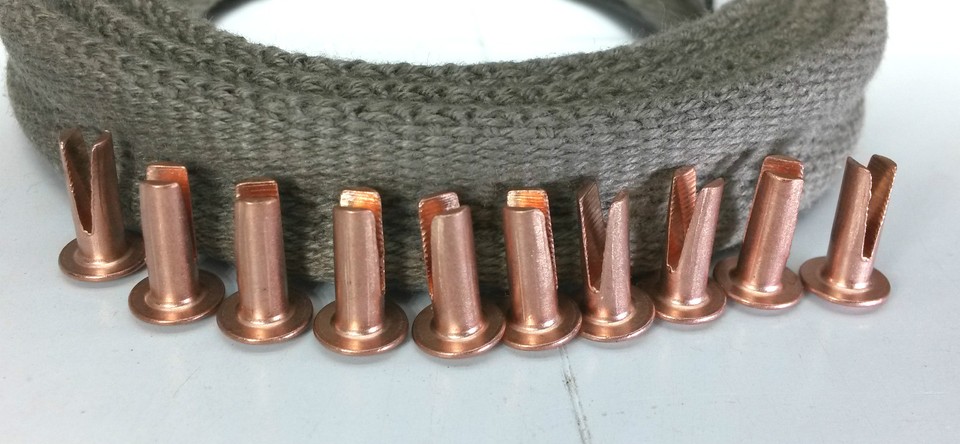 10x Copper Bifurcated Split Rivets Classic Vintage Car Panel Bonnet ...