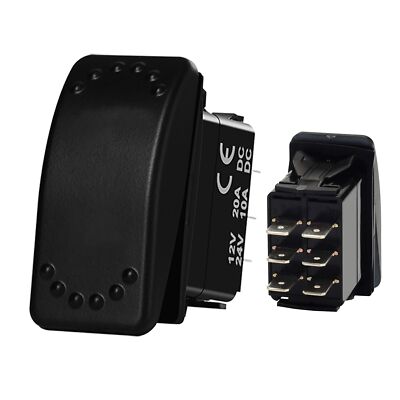 Waterproof 3 Position Rocker Switch 12V 20A 6 Pin DPDT ON Off ON Marine ...