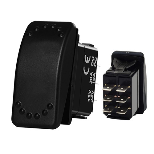Waterproof 3 Position Rocker Switch 12V 20A 6 Pin DPDT ON Off ON Marine ...