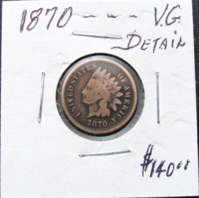 NICE RARE 1870 INDIAN HEAD CENT PENNY LOT. (V.G. DETAIL) | eBay