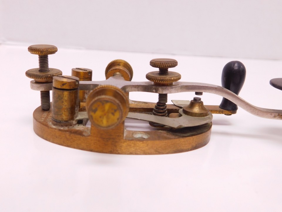 Vintage Telegraph Morse Code Key Tapper Brass Base | eBay