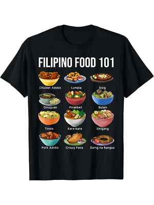 Filipino Food 101 Popular Pinoy Food Funny Cool Filipino T-Shirt ...