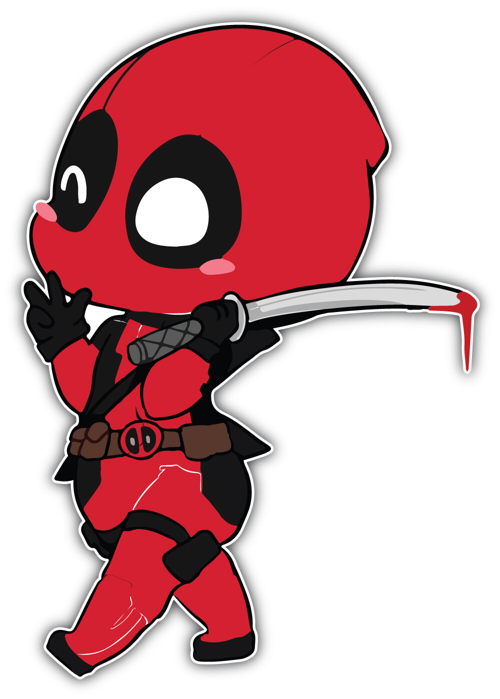 Deadpool Baby Cartoon Sticker Bumper Decal - ''SIZES'' | eBay